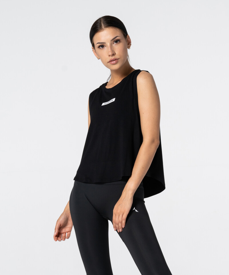 Women's Sporty Top Box Tank, Black - Carpatree