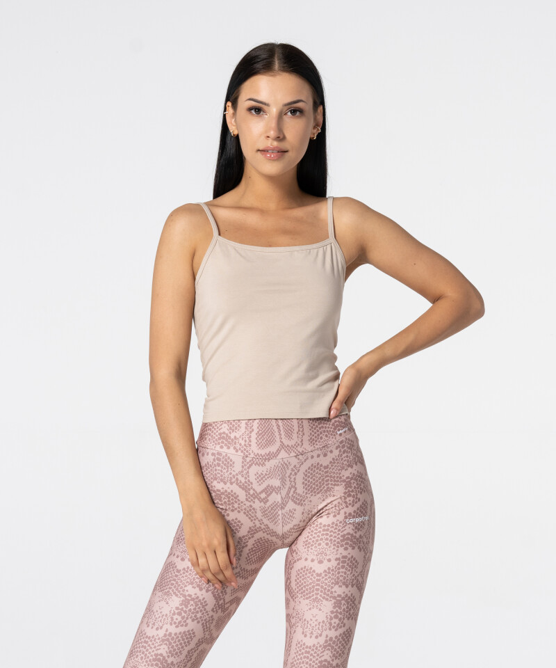 Sports Women's Basic Top, Beige - Carpatree